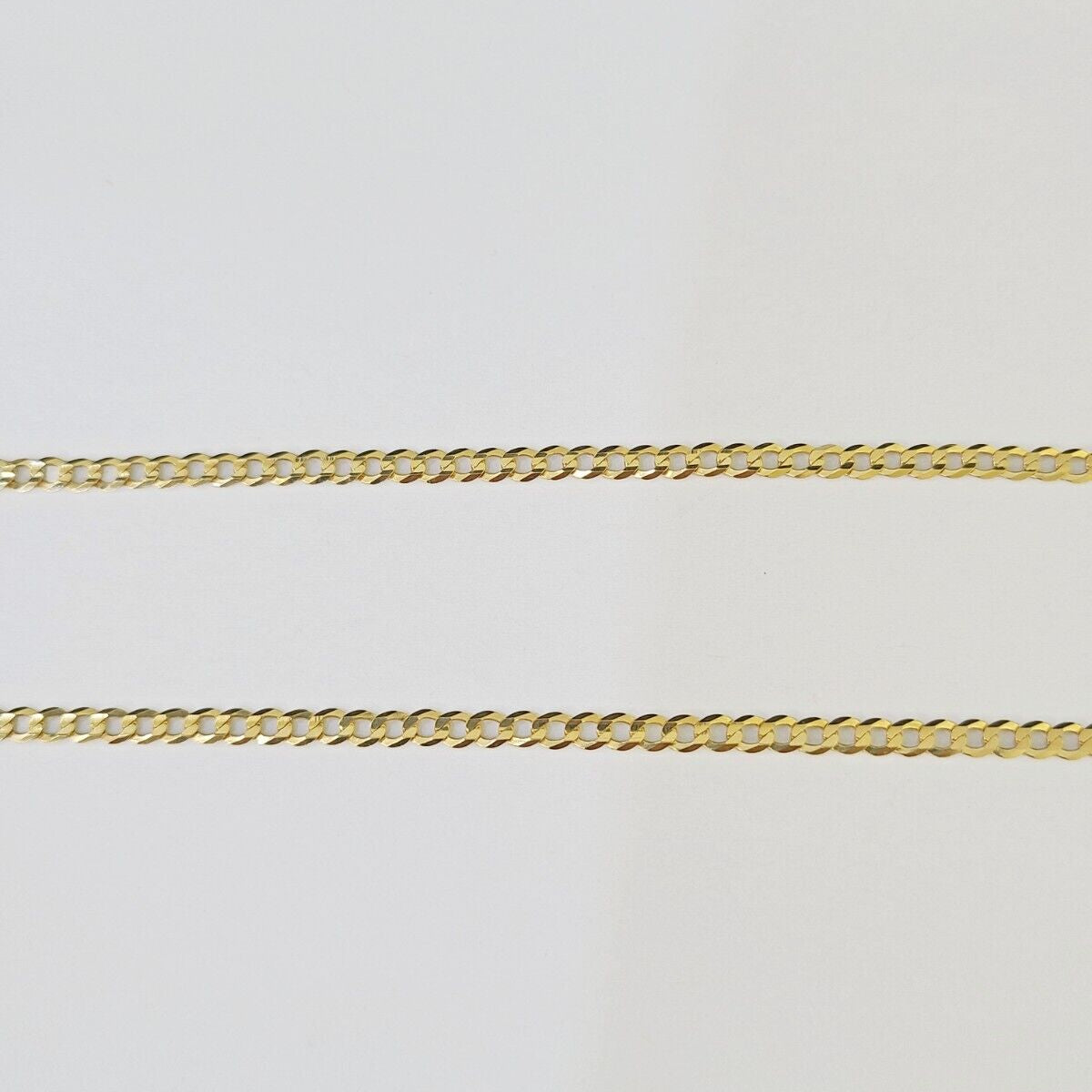 10k Gold Cuban Curb Link chain SOLID 3mm 20 Inch Real Yellow Gold Real ...