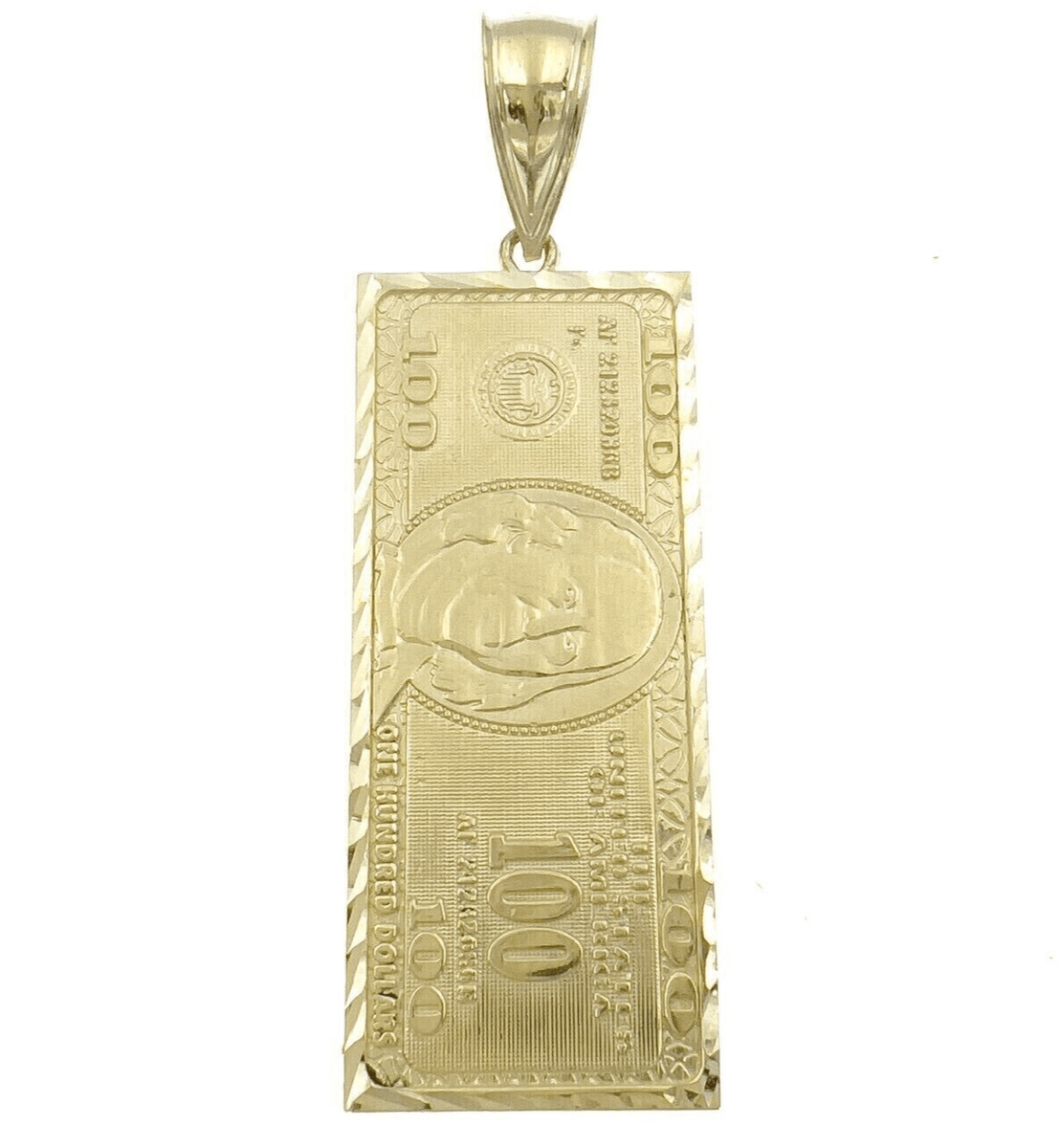 10k Yellow Gold Charm Pendant 100 Dollar Bill Mens REAL 10kt – Goldenlinq