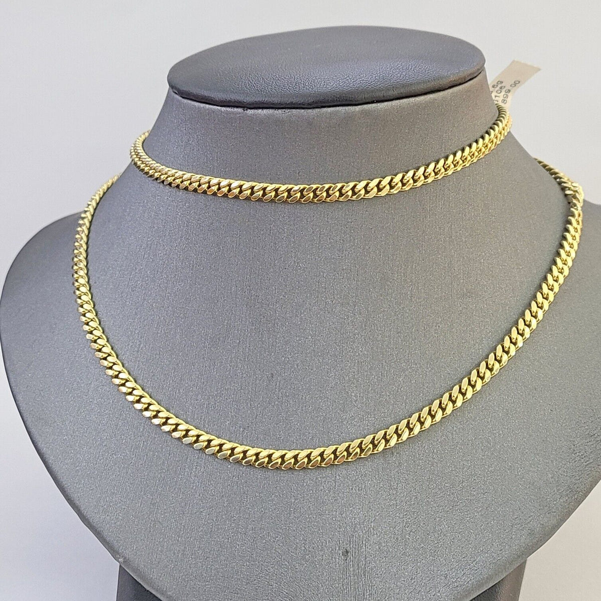 14k Yellow Gold 4mm Miami Cuban Link Chain Necklace 20"-28" Inch Real ...