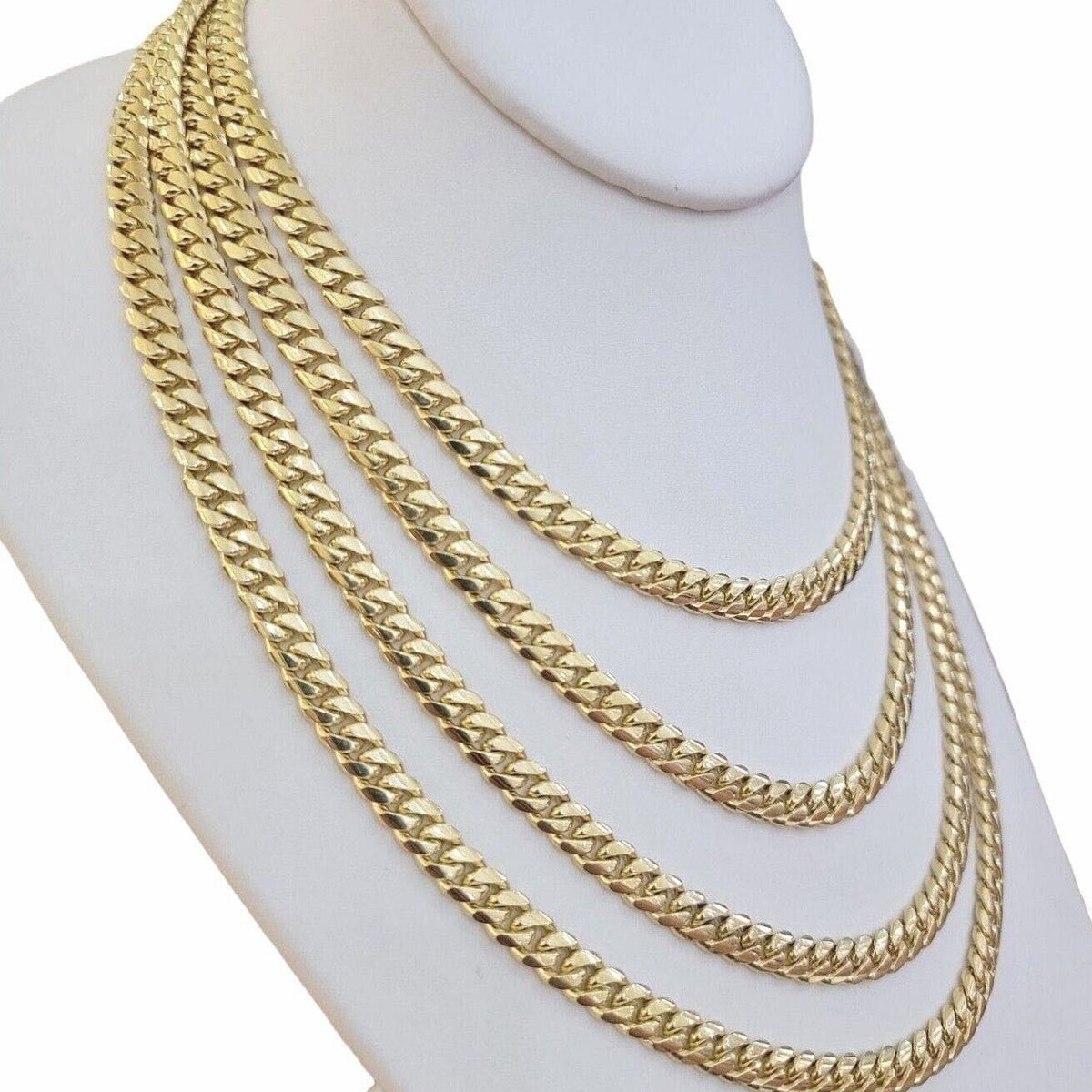 14k Yellow Gold Miami Cuban Link Chain 7mm 20" Necklace Box Lock REAL ...