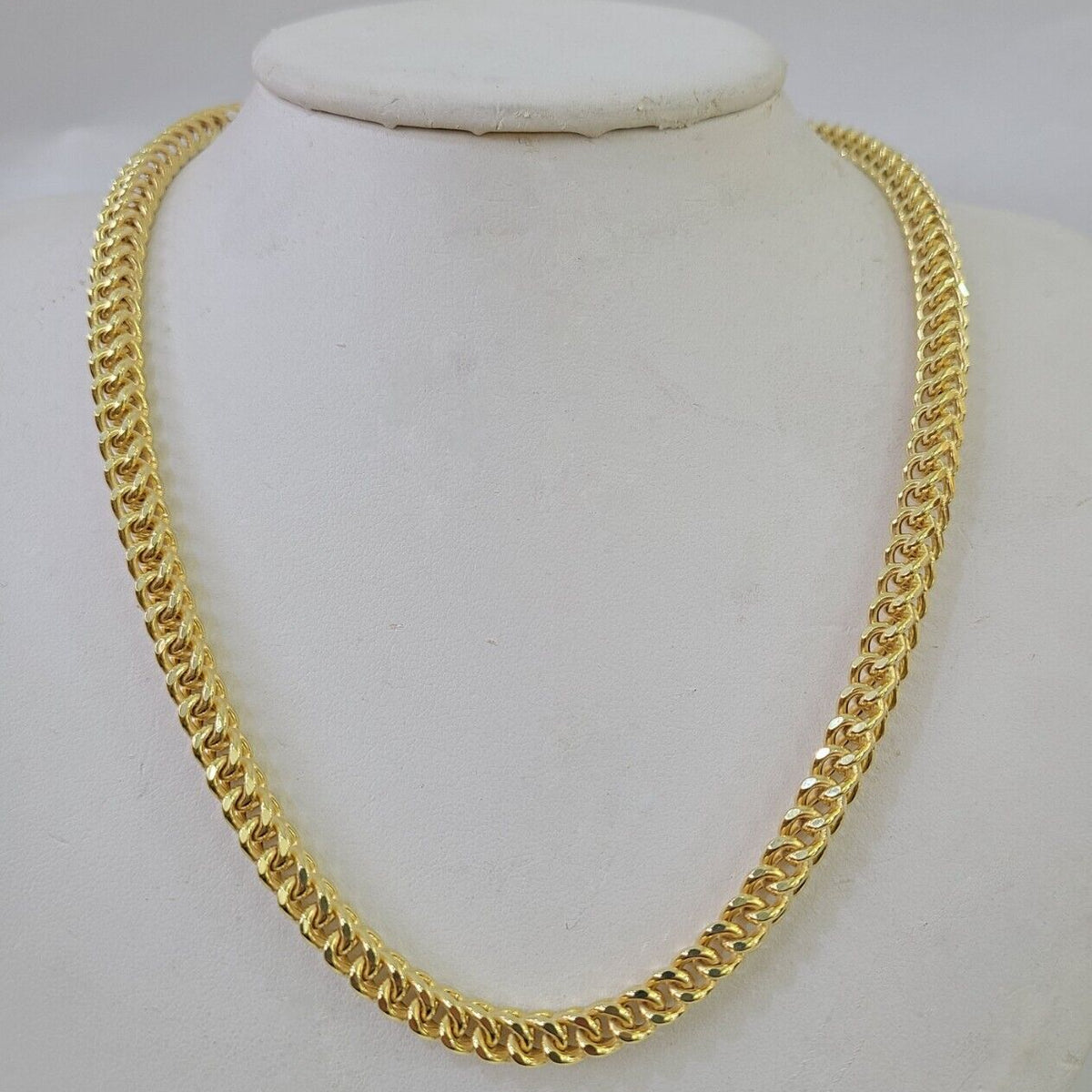 Real 10k Franco Chain Yellow gold 5mm 24inch Necklace lobster lock 10k ...