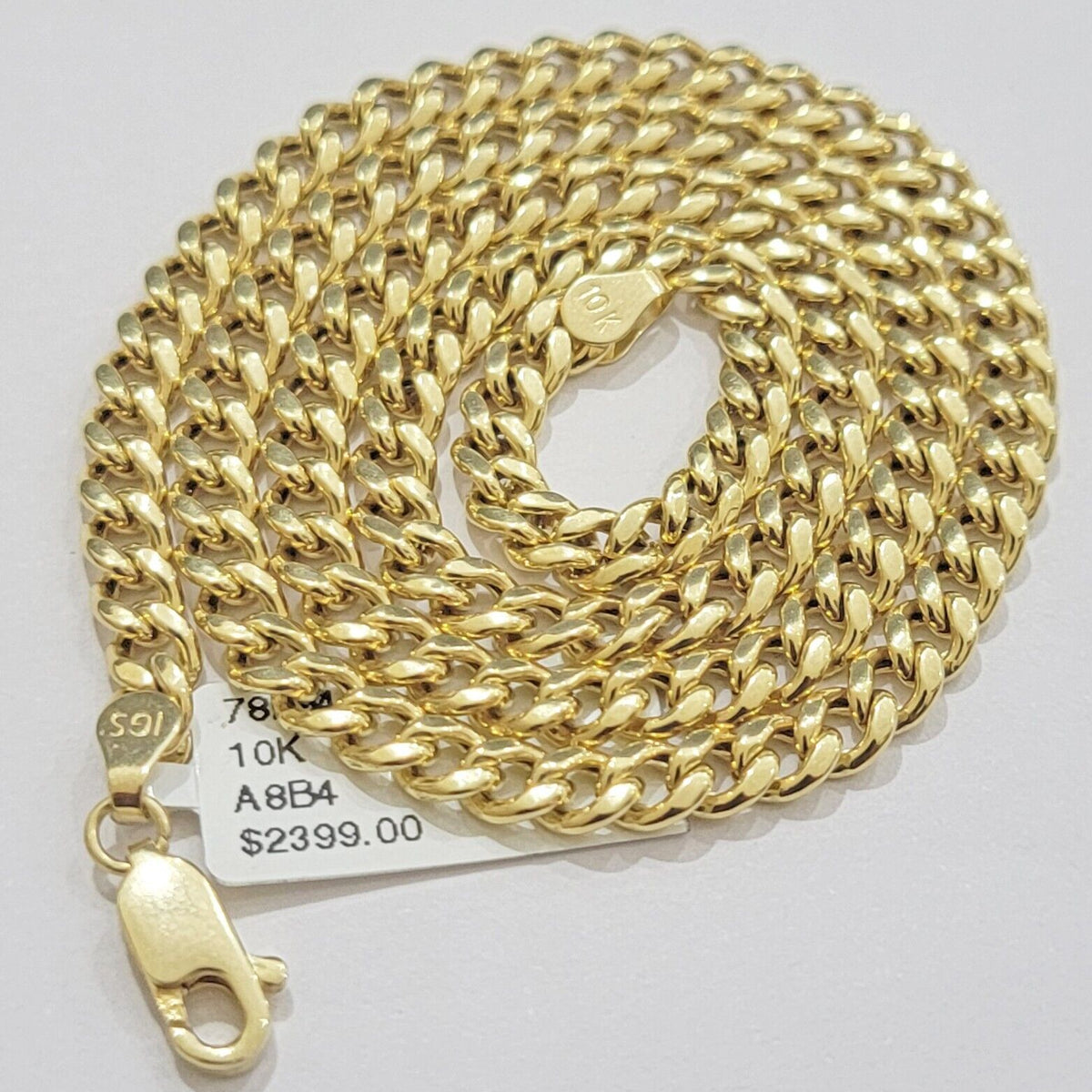 Real 10k Gold chain Necklace Miami Cuban Link 5mm 16